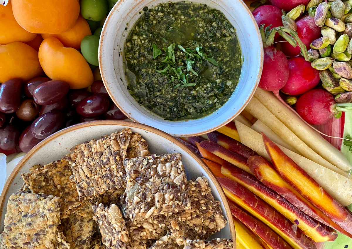 Pesto with Green Olives– Cult Crackers